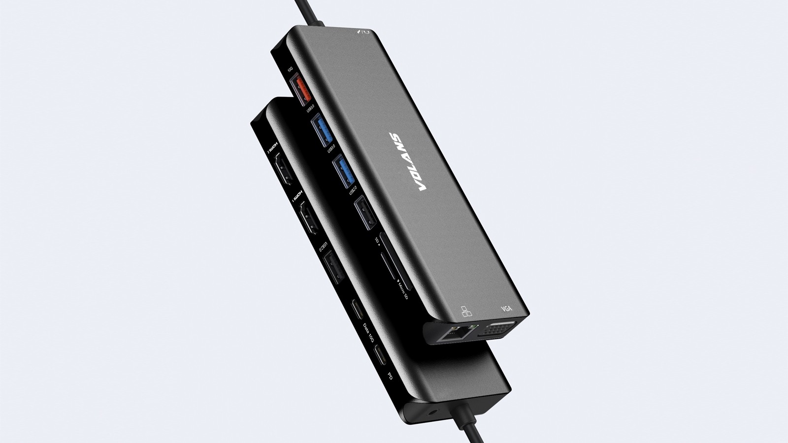 VOLANS VL-UCTDMH-S Aluminum 13-in-1 USB-C Hub with 100W PD