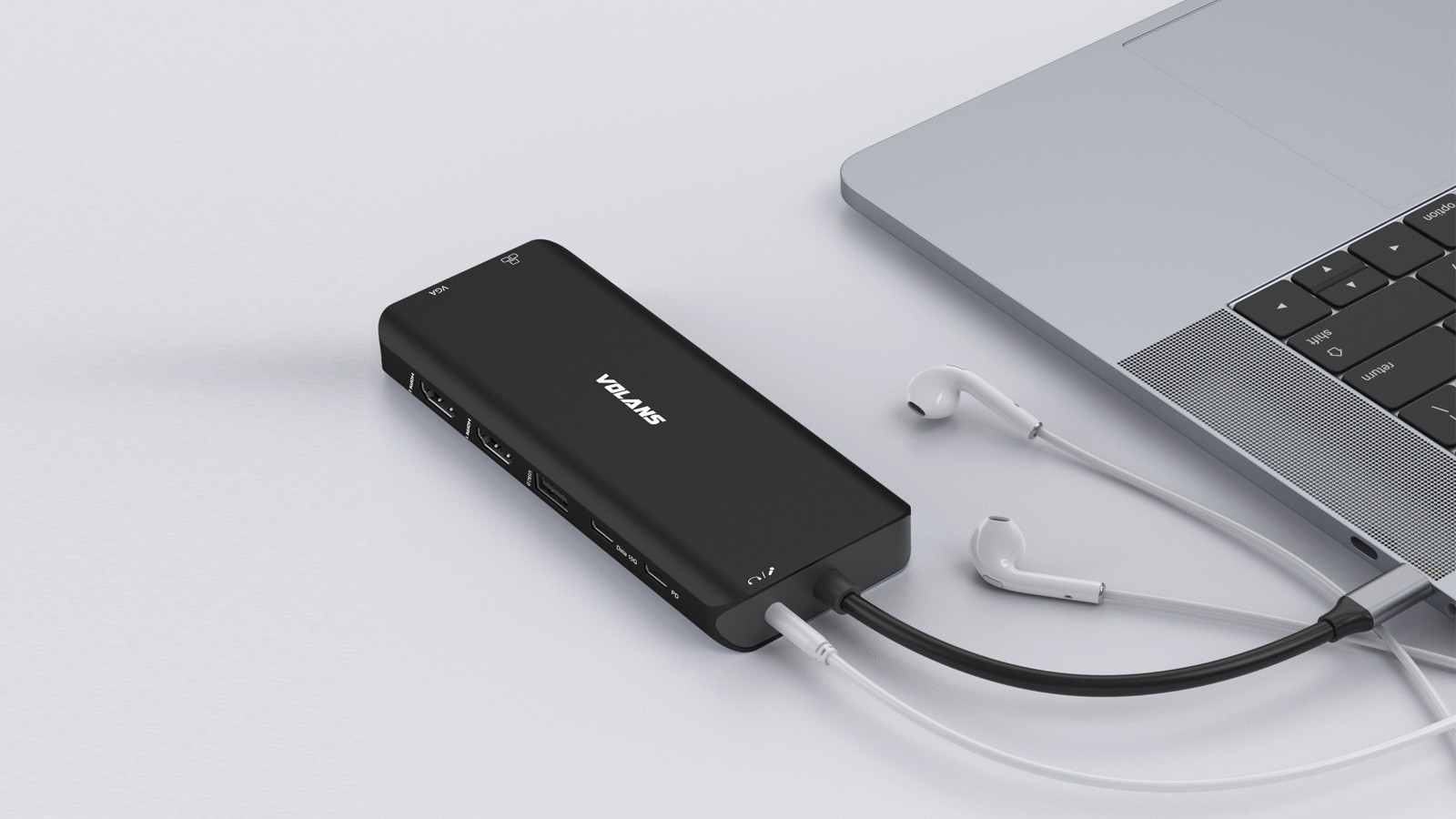 VOLANS VL-UCTDMH-S Aluminum 13-in-1 USB-C Hub with 100W PD