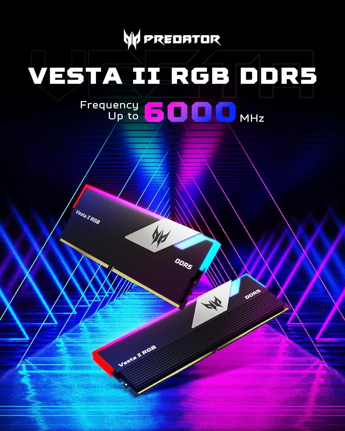 Predator Vesta II RGB 32GB (2x 16GB) DDR5 6000MHz CL32 Desktop Memory ...