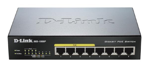 D-Link 8-Port Gigabit Unmanaged Desktop Switch with 8 Gigabit RJ45 and ...
