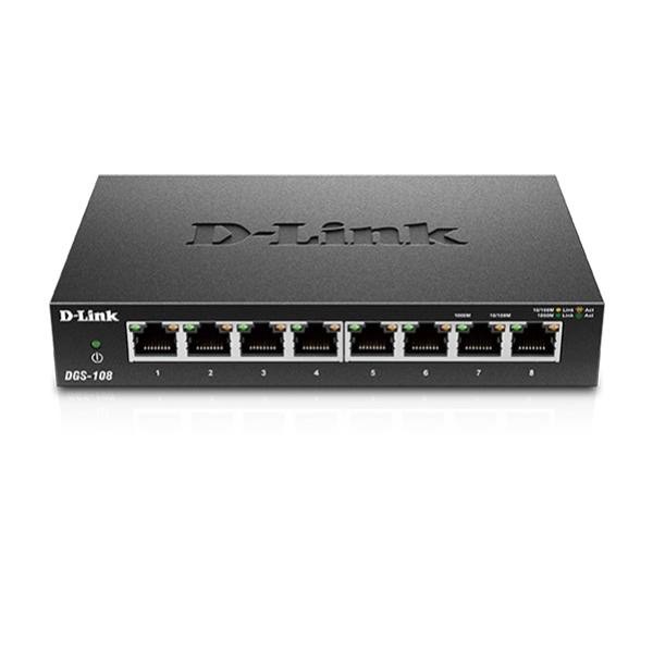 D-Link 8-Port Gigabit Unmanaged Desktop Switch with 8 RJ45 Ports