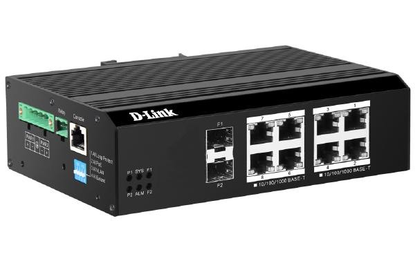 D-LINK 10-Port Gigabit Industrial Smart Managed PoE+ Switch with 4 PoE ...
