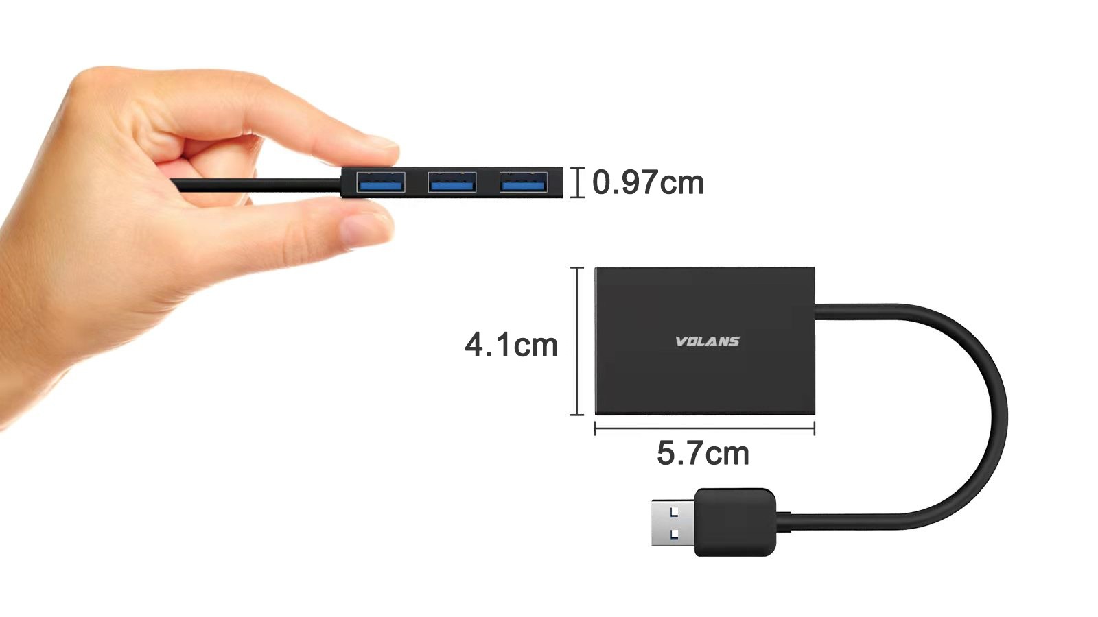 VOLANS VL-HB04S Aluminium USB 3.0 4-Port Portable Hub