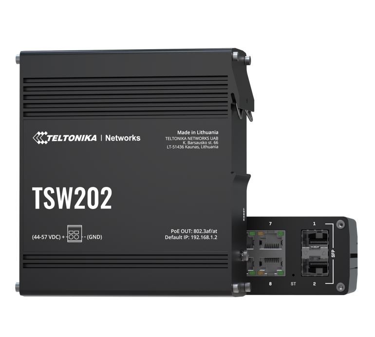 Teltonika TSW202 POE+ L2 Managed Switch, 2 SFP ports, 8 Gigabit ...