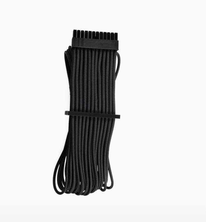 For Corsair PSU - BLACK Premium Individually Sleeved ATX 24-Pin Cable ...
