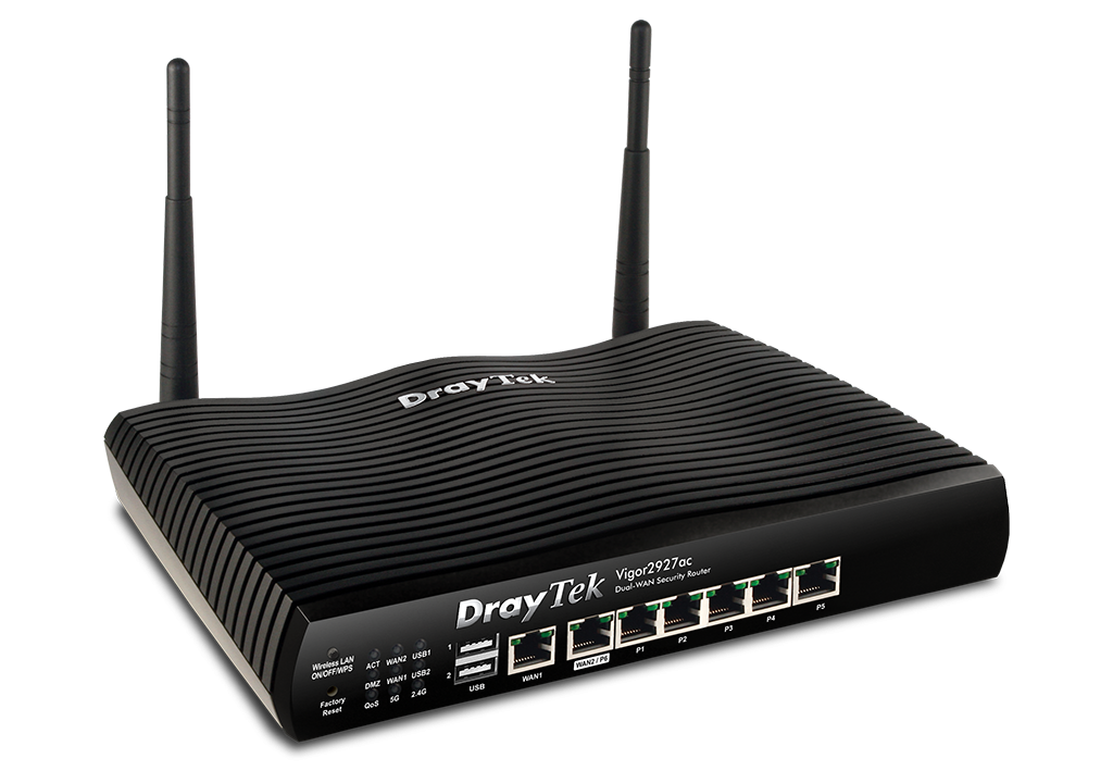 Draytek Vigor2927ac Dual-WAN Wireless Broadband Security VPN Firewall ...