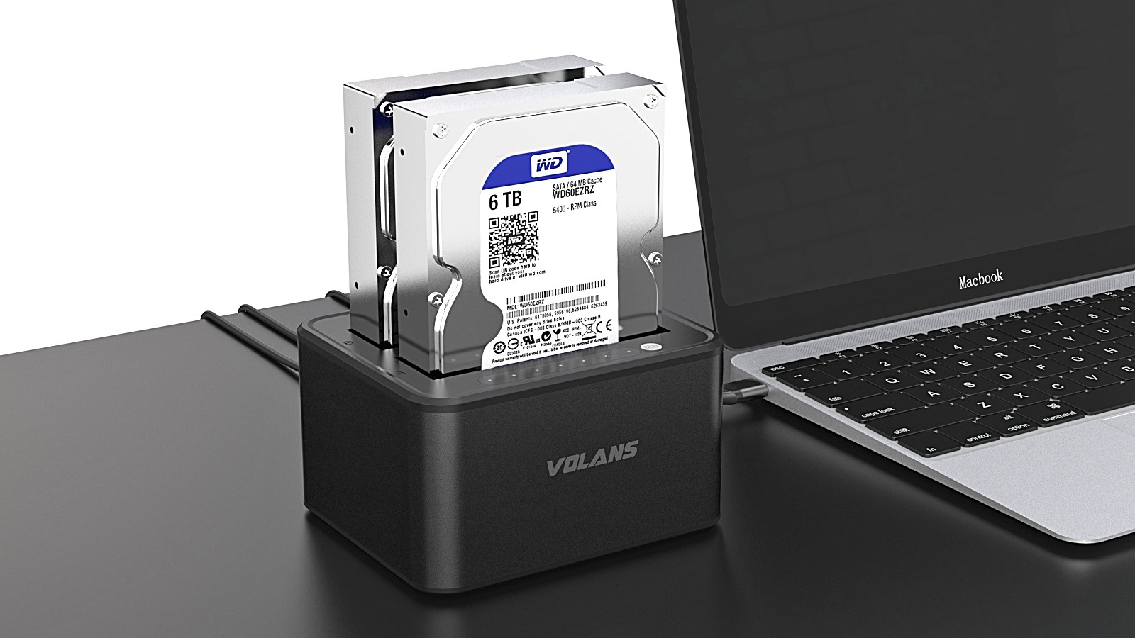 Volans VL-DS30S Dual Bay USB 3.0 Aluminium Docking Station - Hard Drive ...